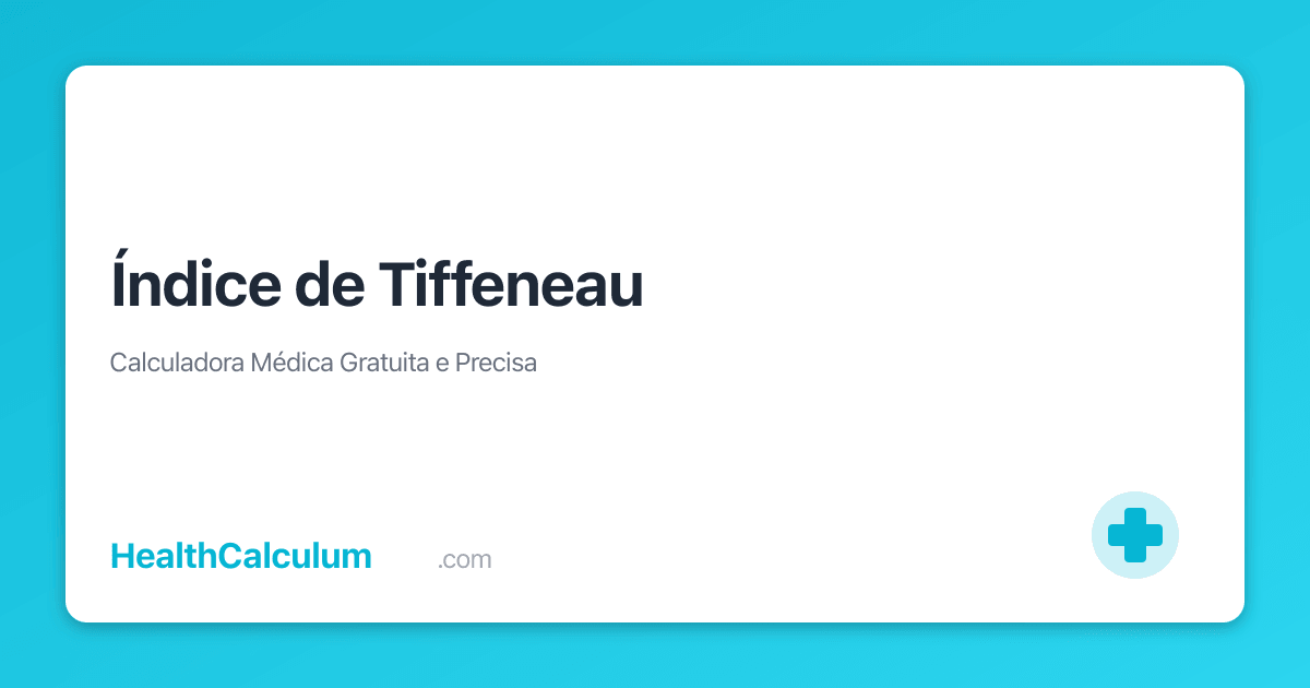 Calculateur d'Index de Tiffeneau | HealthCalculum | HealthCalculum